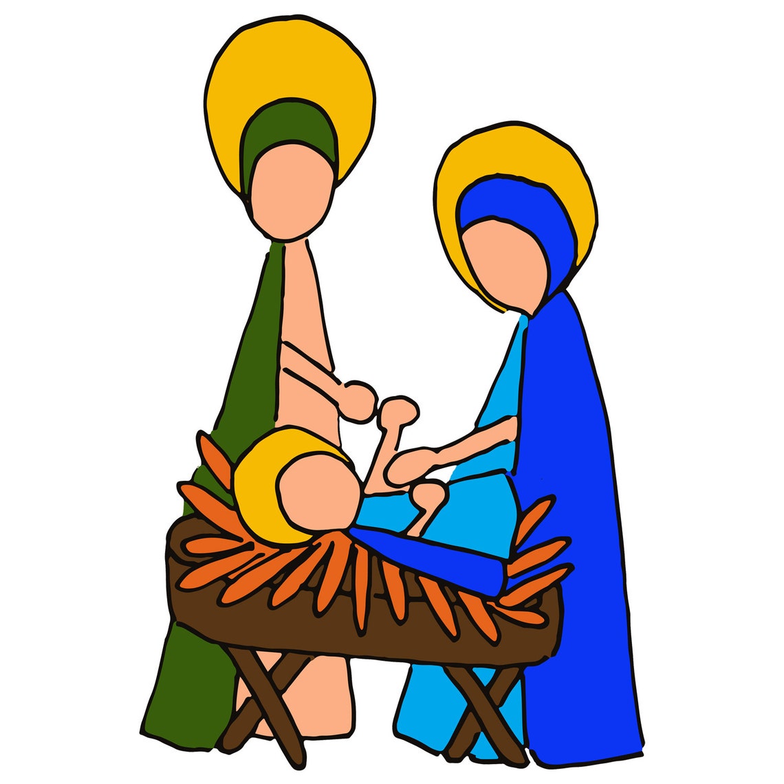 Nativity Scene Christmas Clipart Collage Digital Clip Art - Etsy