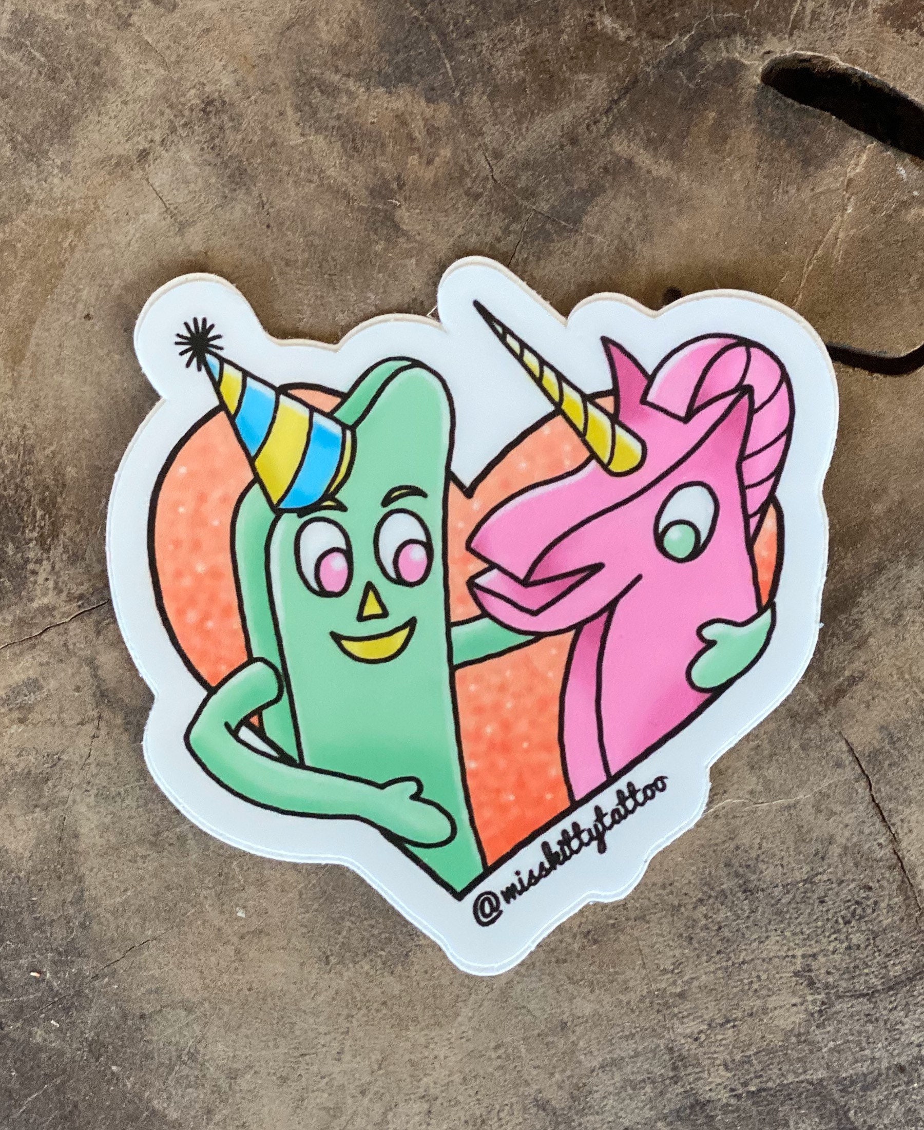 Gumby and Pokey-corn Solo Sticker | Etsy