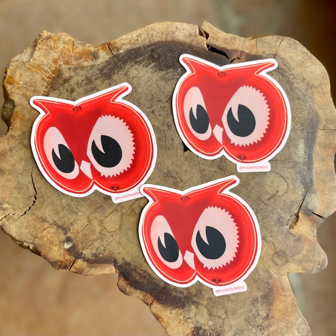 Red Owl Neon Sign Sticker - Etsy