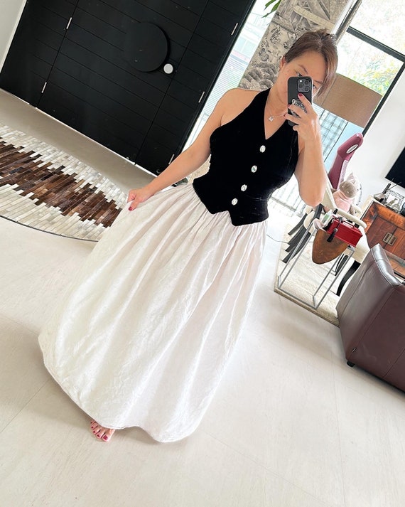 Beautiful Tuxedo Inspired Gunne Sax Dress - Gem