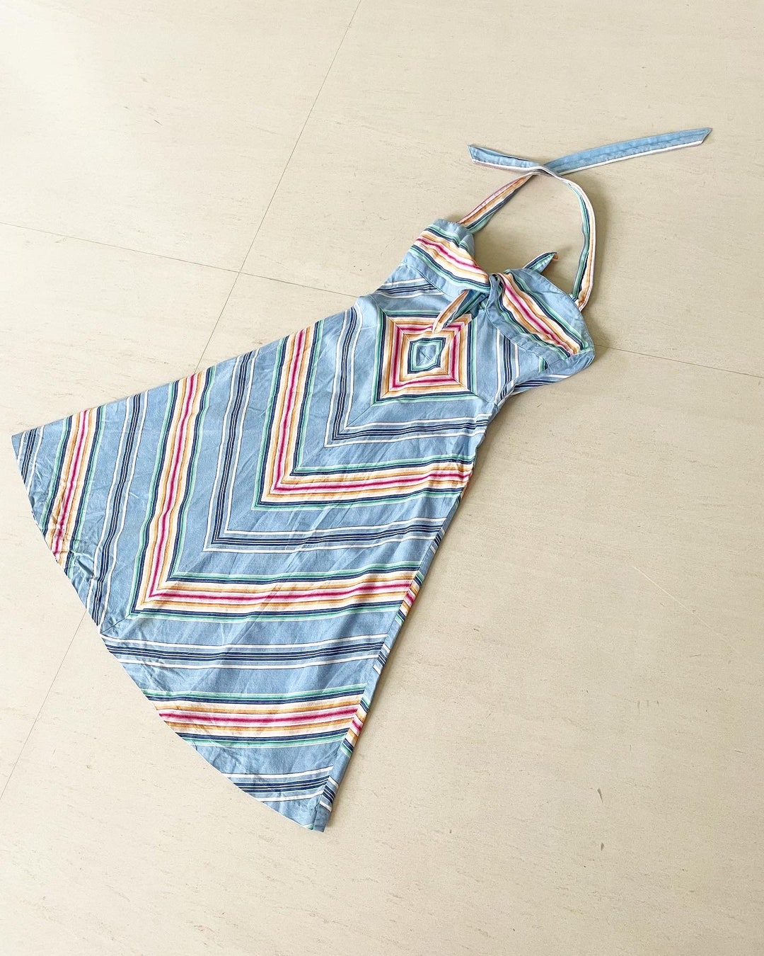 Pretty Pale Blue Chevron Rainbow Dresa - Etsy