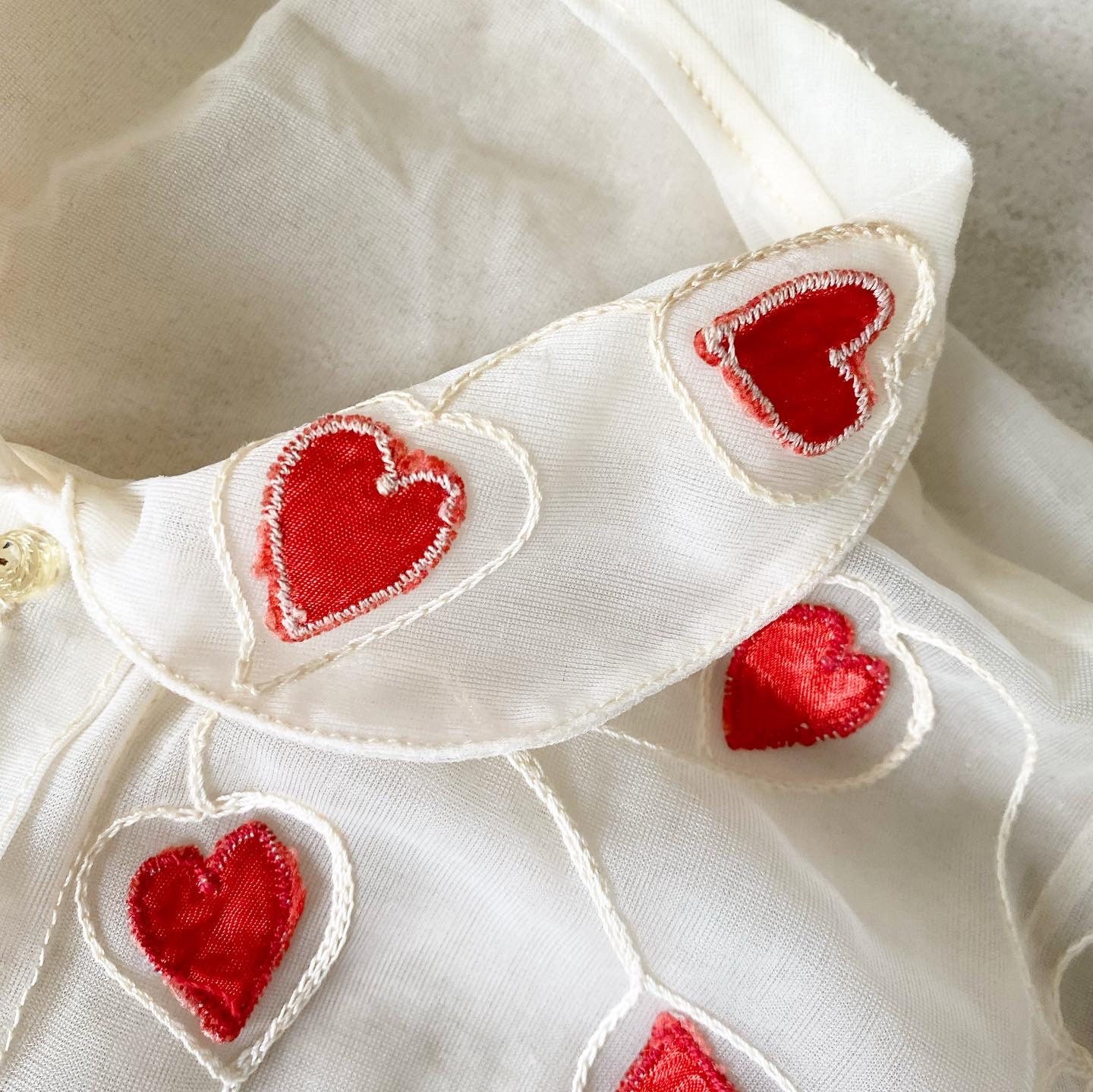 Rare Hearts Applique Blouse - Etsy