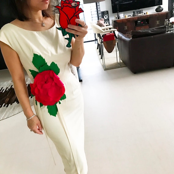 Drop Dead Gorgeous Extra Large Rose Applique Wiggle D… - Gem