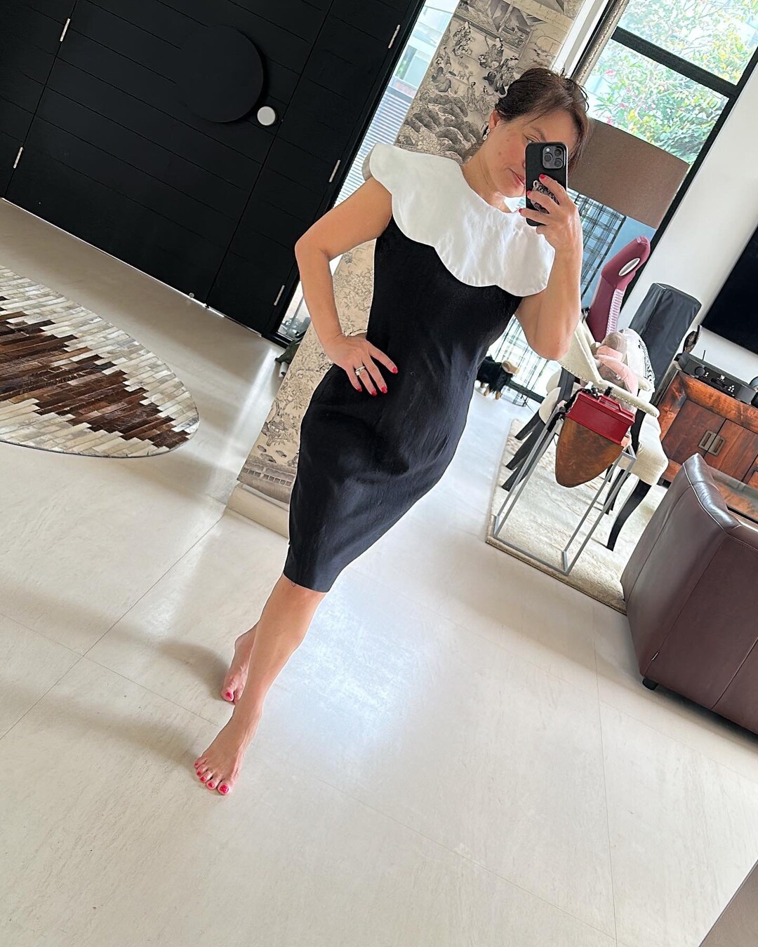 Timeless Black and White Scalloped Bib Neckline Dress - Etsy