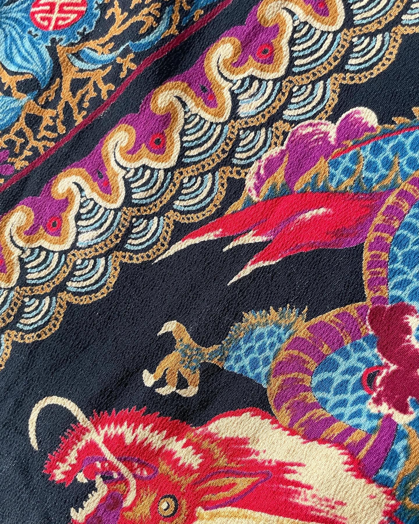 Rare Dragon Print 70s Wrap Dress - Etsy