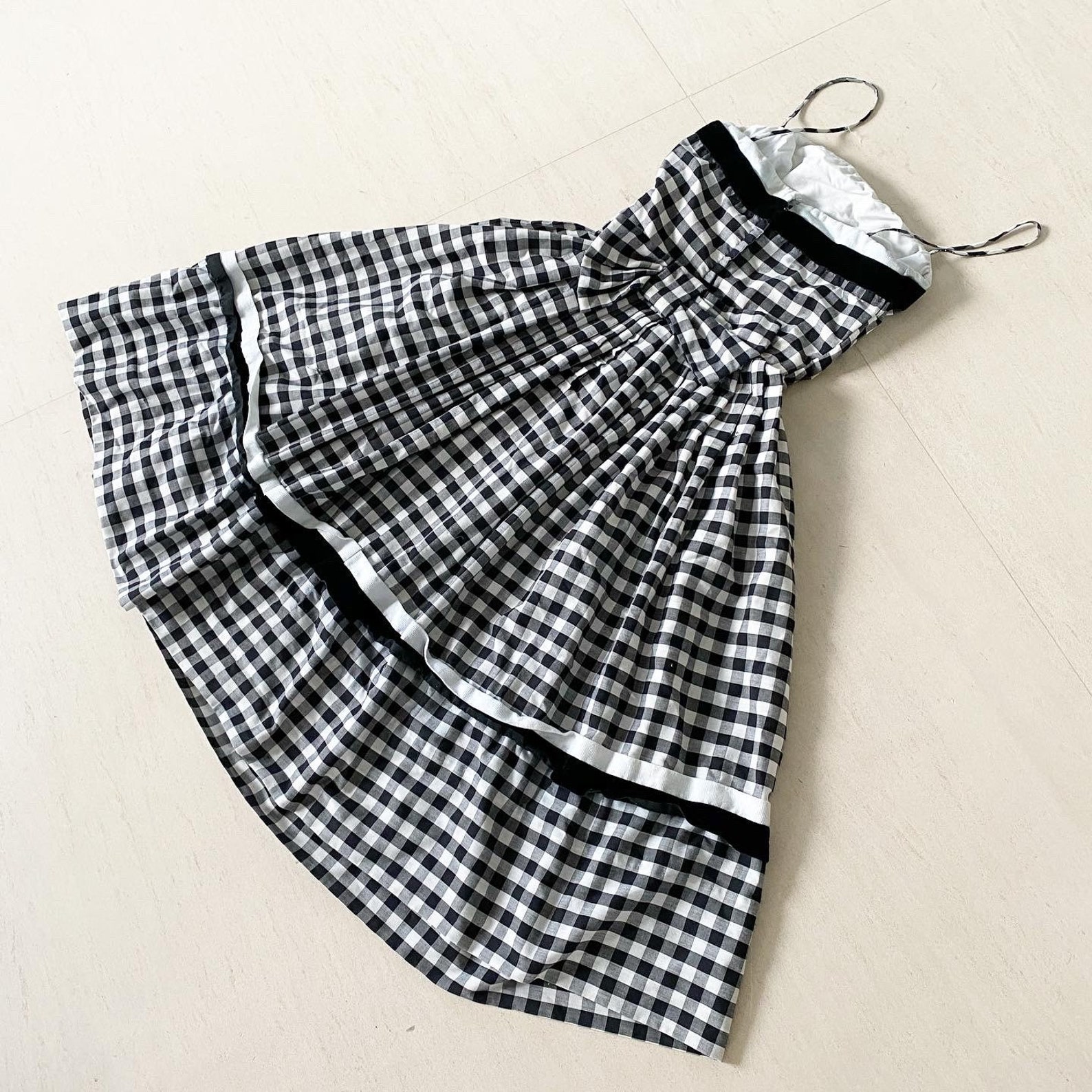 Classic 50s Black and White Checked Sundress - Etsy
