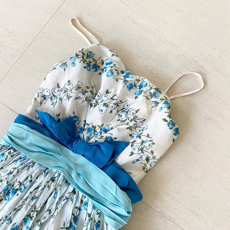 Pretty Blue Floral 50s Sundress - Etsy