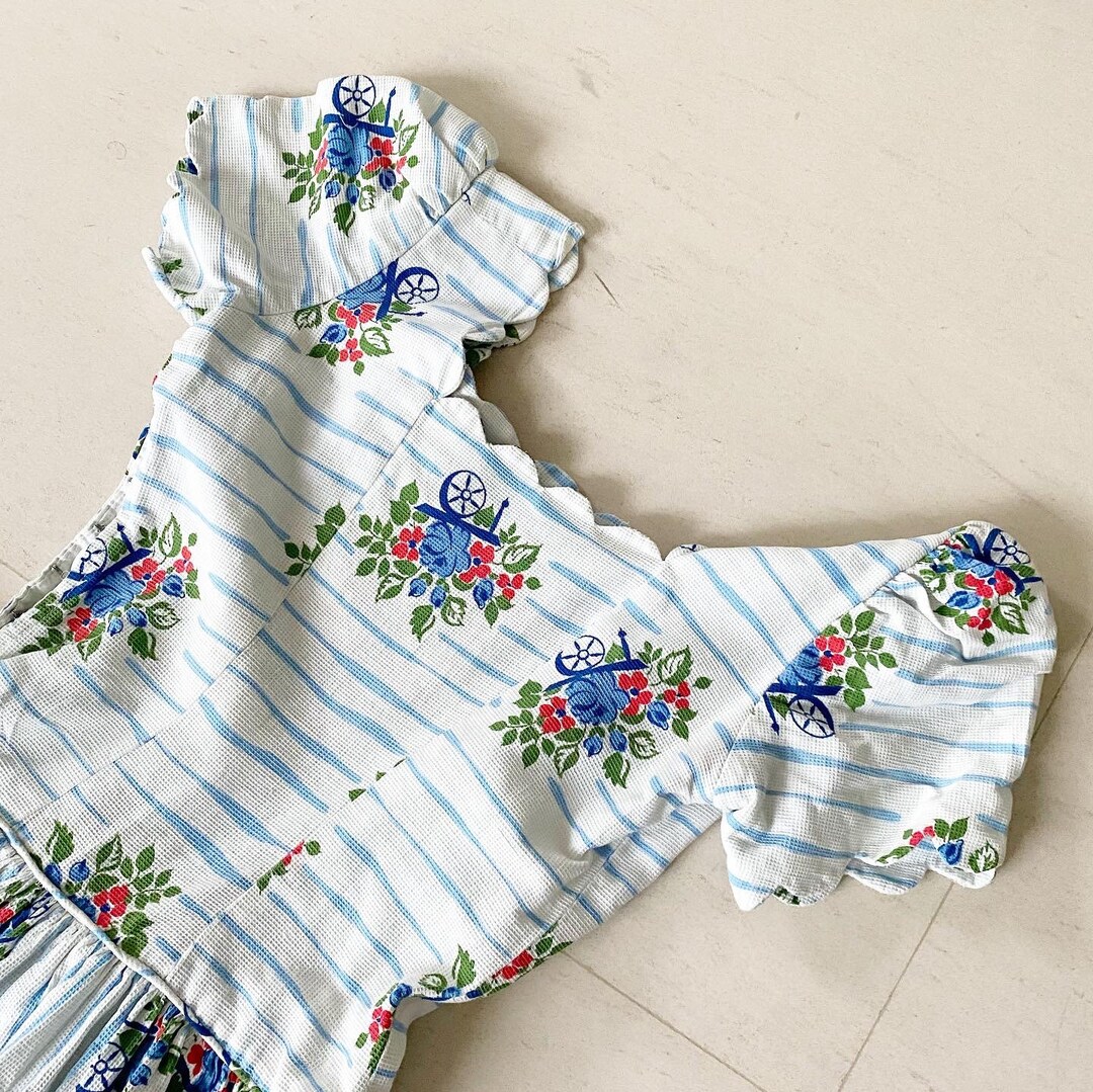 Beautiful 40s Wheelbarrow Print Full Circle Dress - Etsy