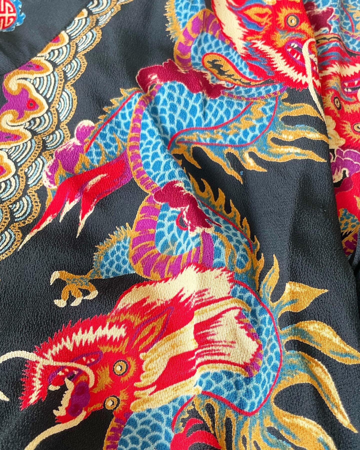 Rare Dragon Print 70s Wrap Dress - Etsy