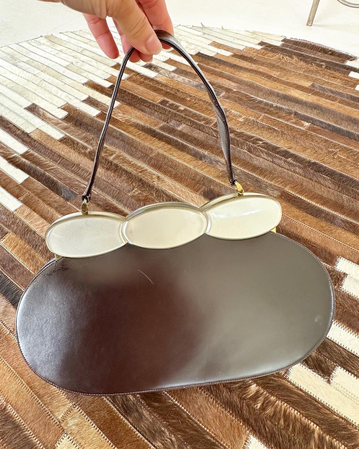 Super Rare 1940/50s Schiaparelli Calf Leather Lucite Bag - Etsy