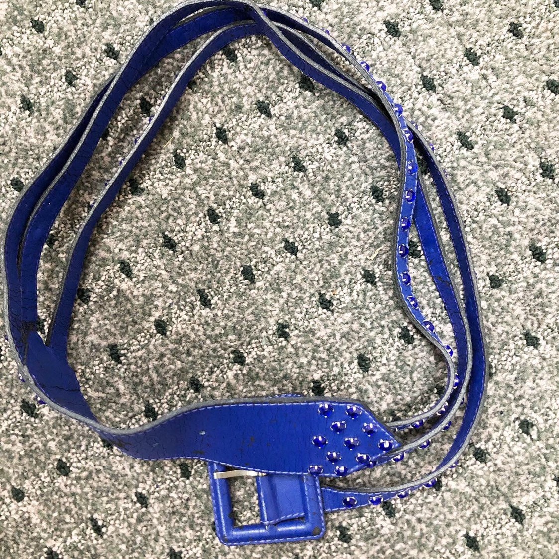 Studded Royal Blue Belt - Etsy