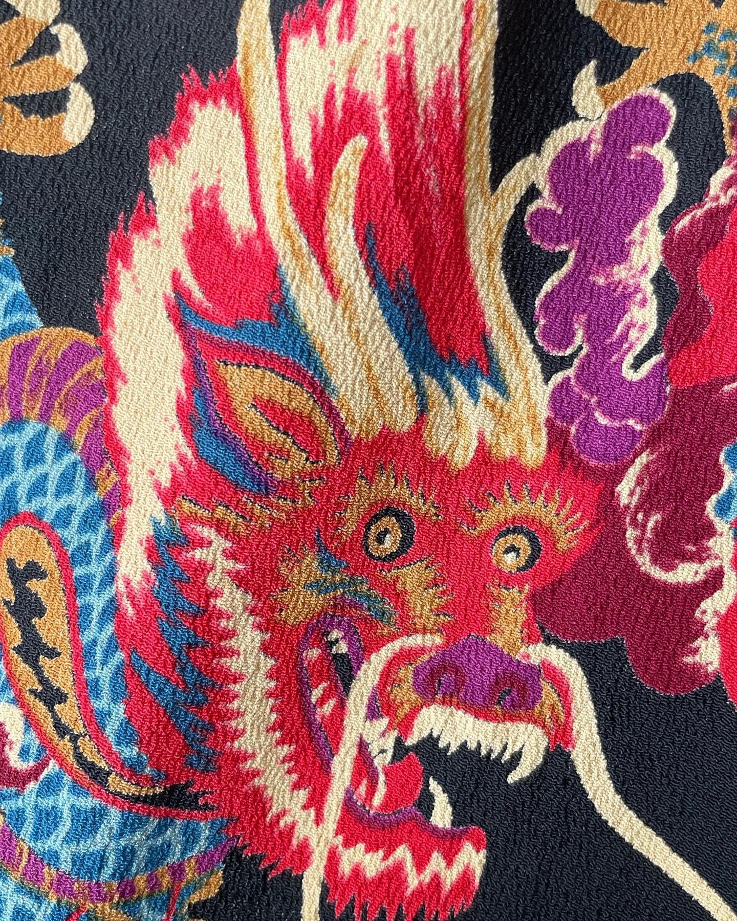 Rare Dragon Print 70s Wrap Dress - Etsy