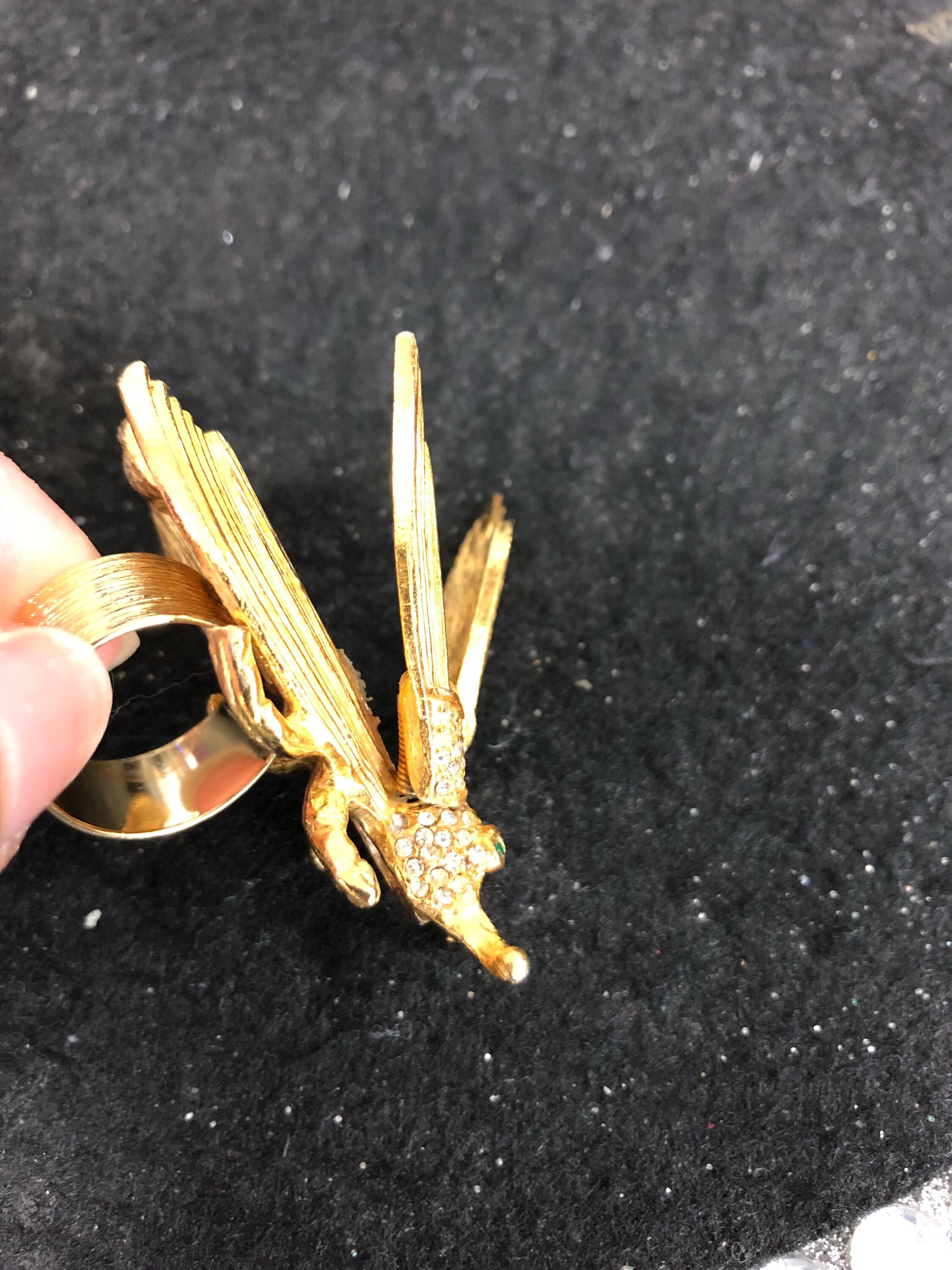 Gorgeous Gold Plated Fly Ring - Etsy