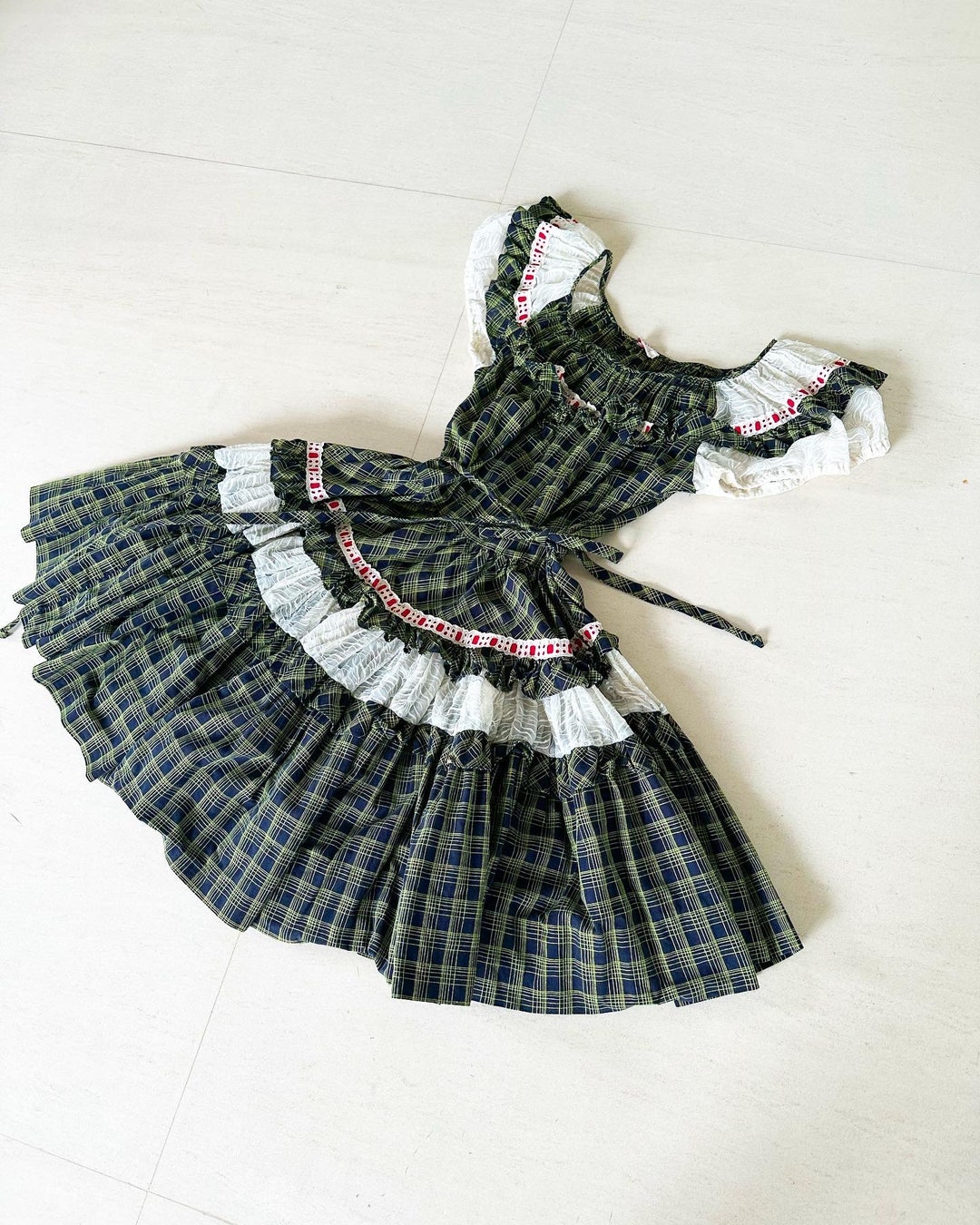 Beautiful Plaid Lace Square Dance Dress - Etsy