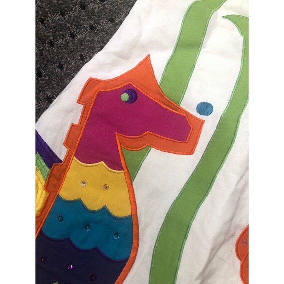 Cute 80s Under the Sea Fish Applique Sheath - Gem