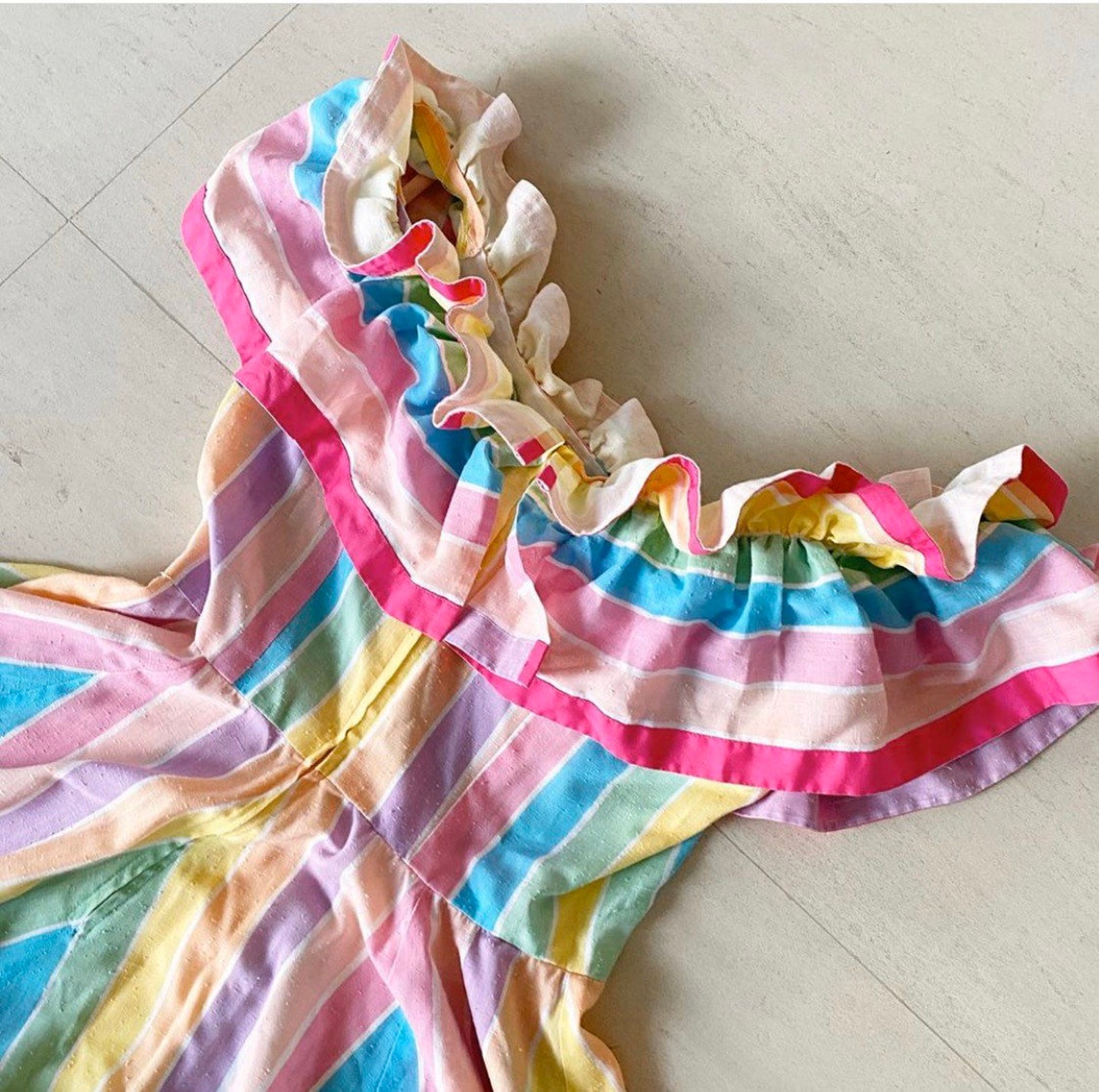 Beautiful Flirty Rainbow Ruffled Dress - Etsy