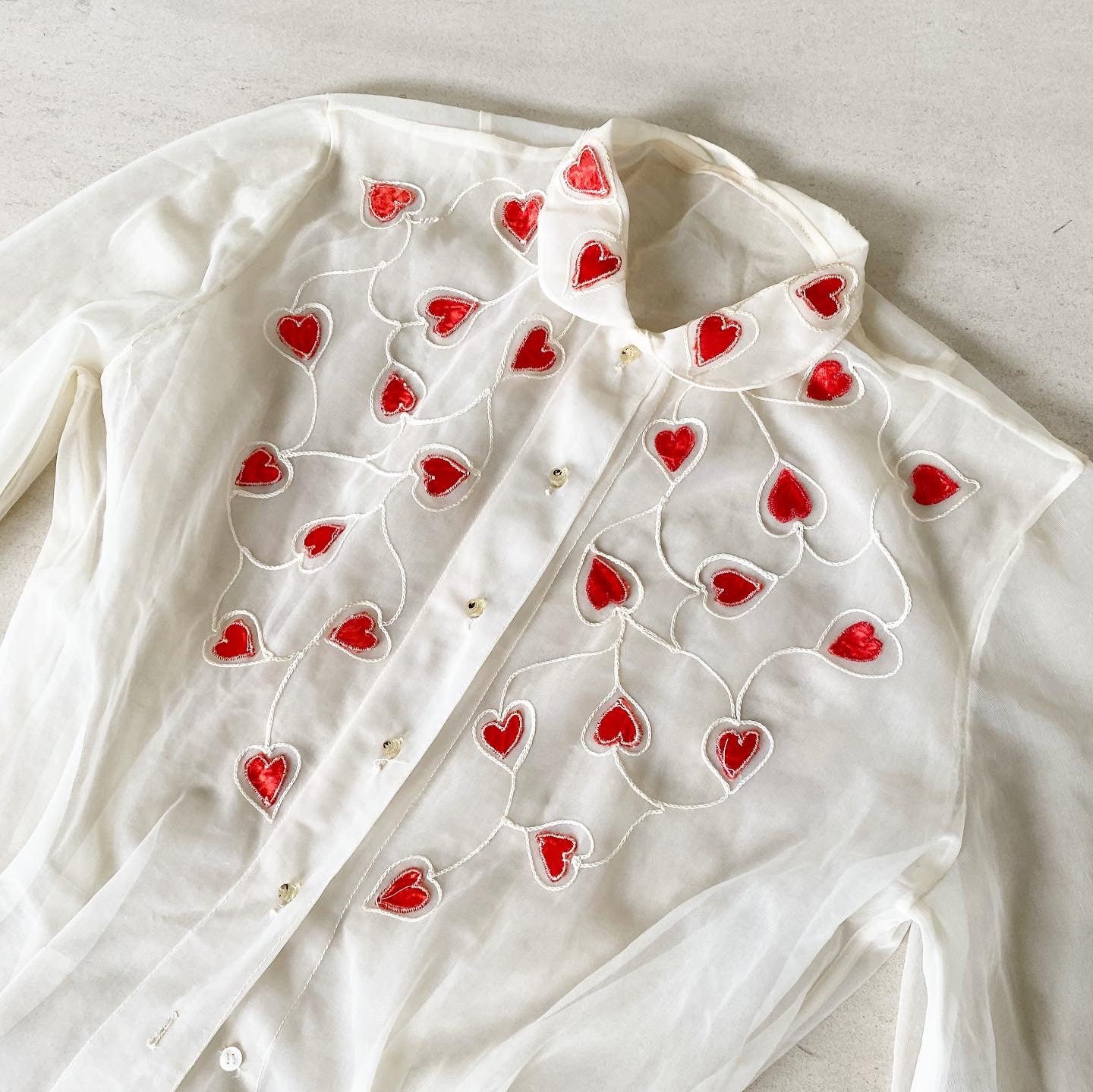 Rare Hearts Applique Blouse - Etsy