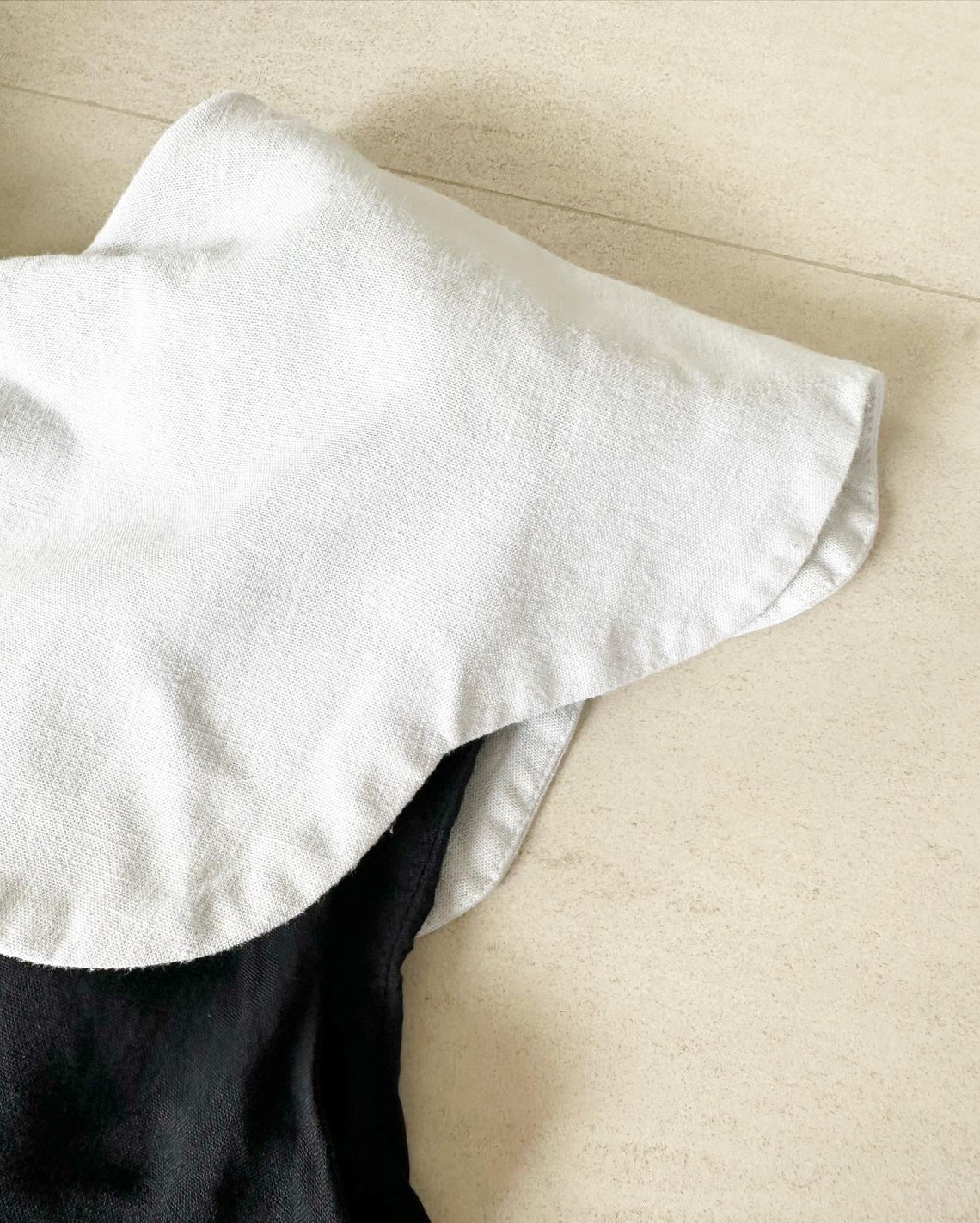 Timeless Black and White Scalloped Bib Neckline Dress - Etsy