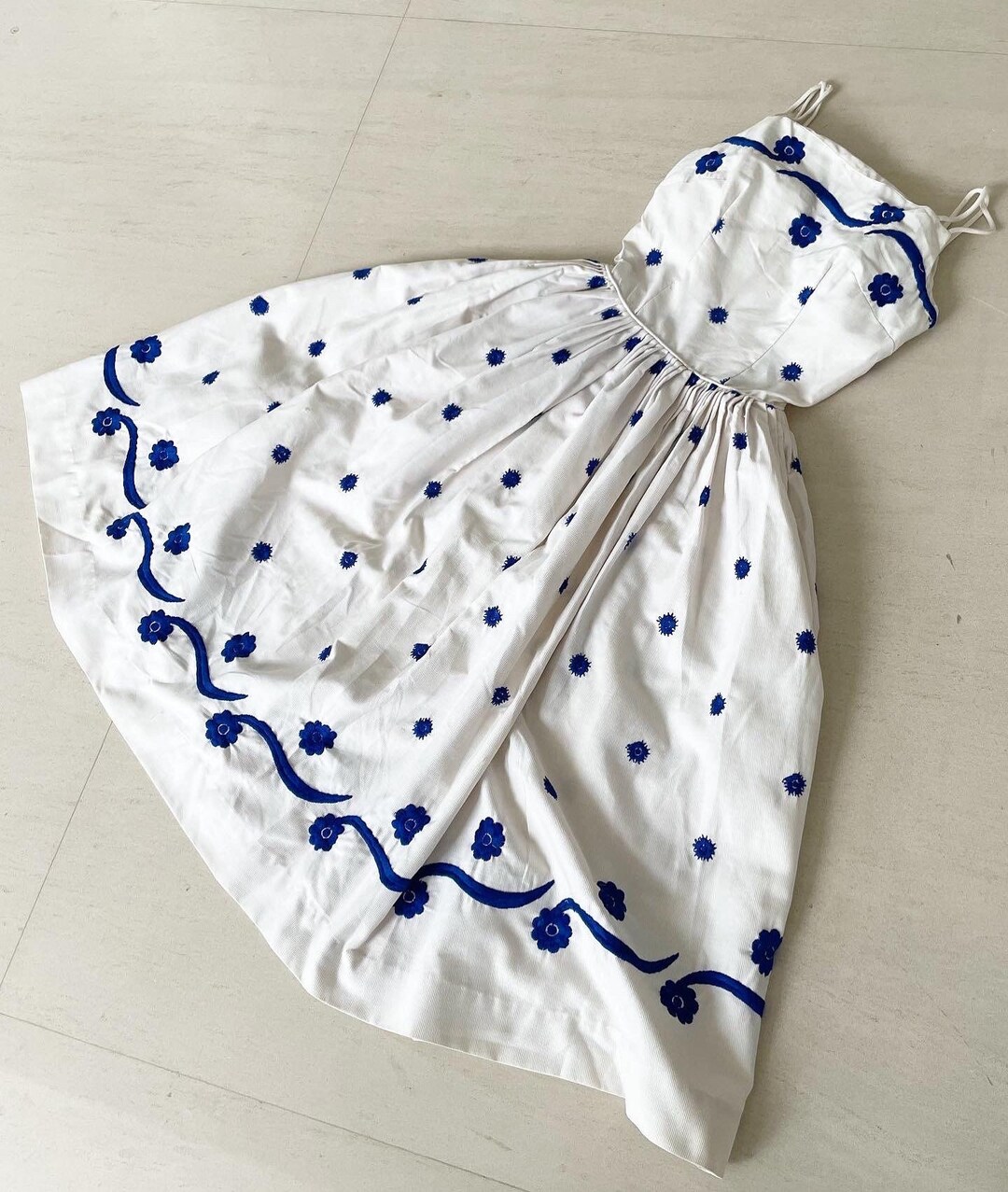 Pretty Documented Embroidered Floral Sundress - Etsy