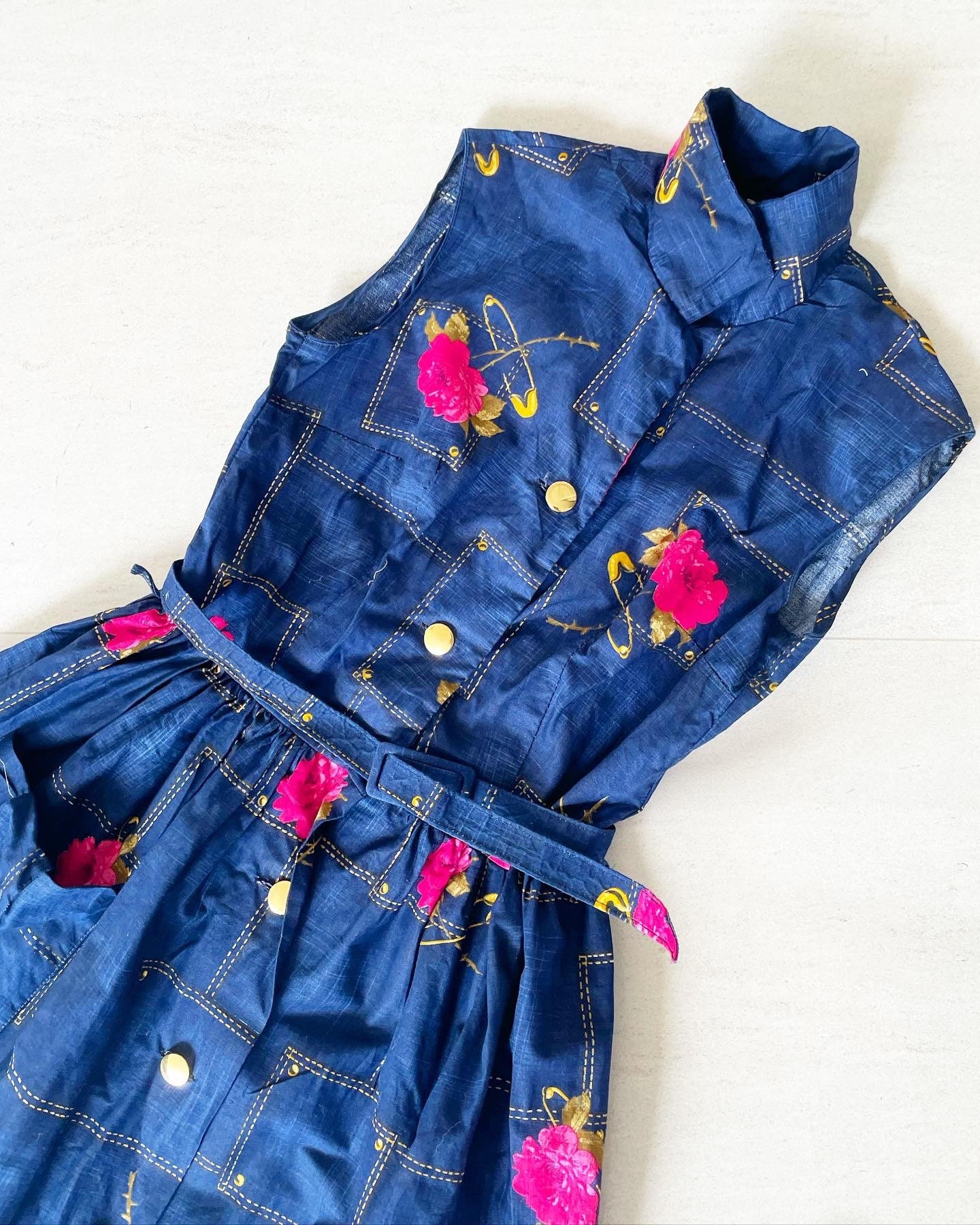 Gorgeous Rose and Safety Pin Novelty Print Dress - Etsy
