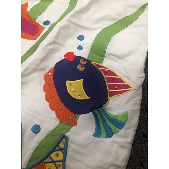 Cute 80s Under the Sea Fish Applique Sheath - Gem