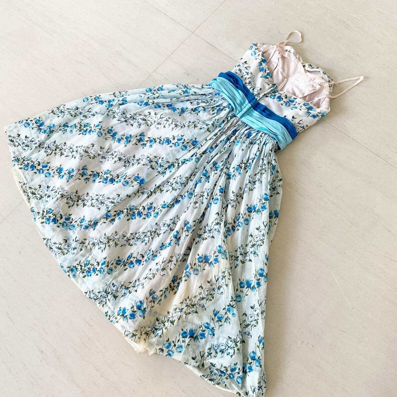 Pretty Blue Floral 50s Sundress - Etsy