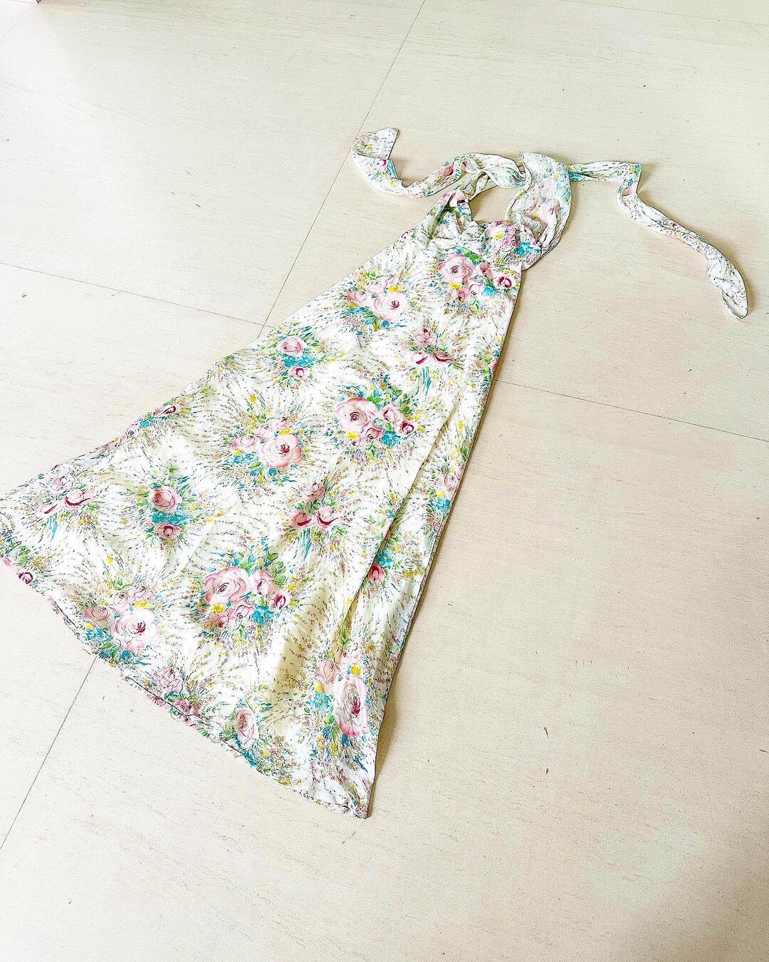 Pretty Pastel Halter Shawl Maxi Dress - Etsy
