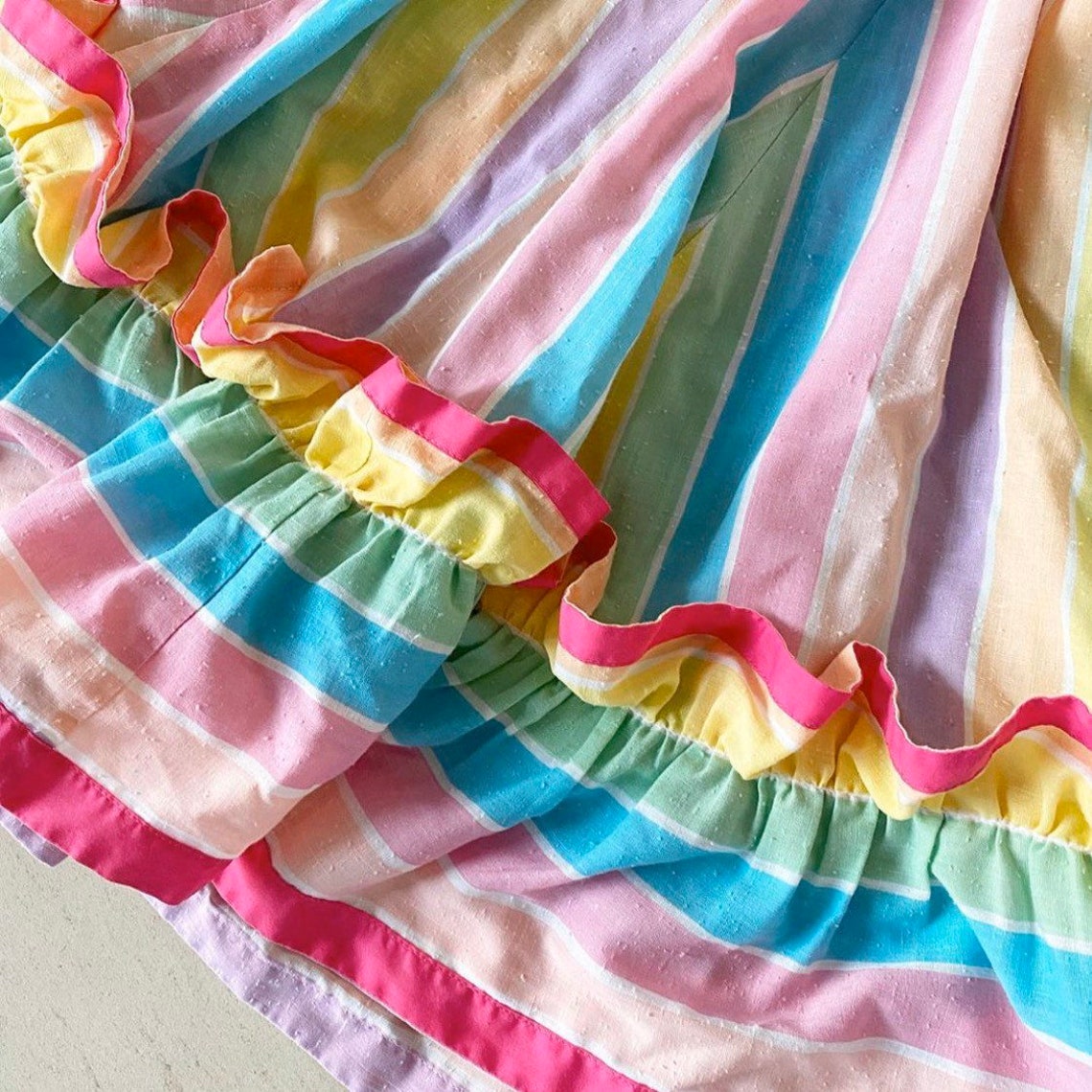 Beautiful Flirty Rainbow Ruffled Dress - Etsy