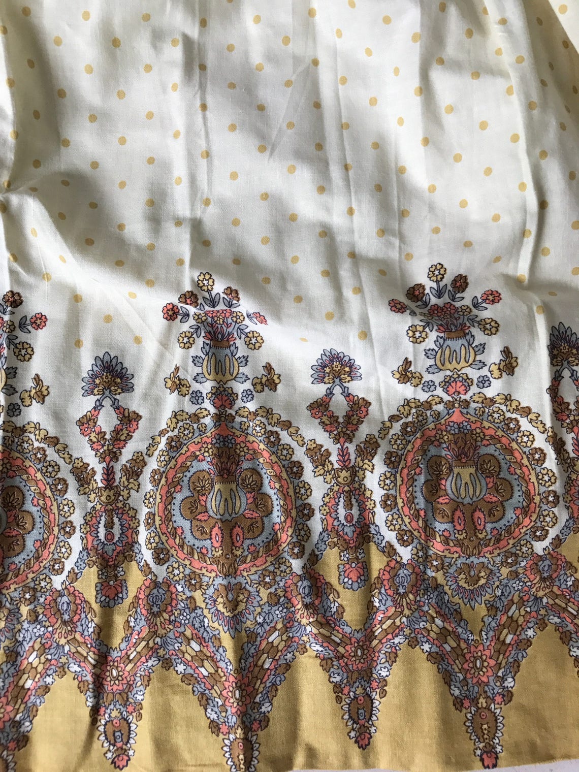 1950s Yellow Mustard Border Print Sundress | Etsy