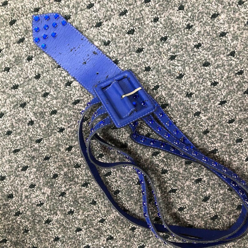 Studded Royal Blue Belt | Etsy