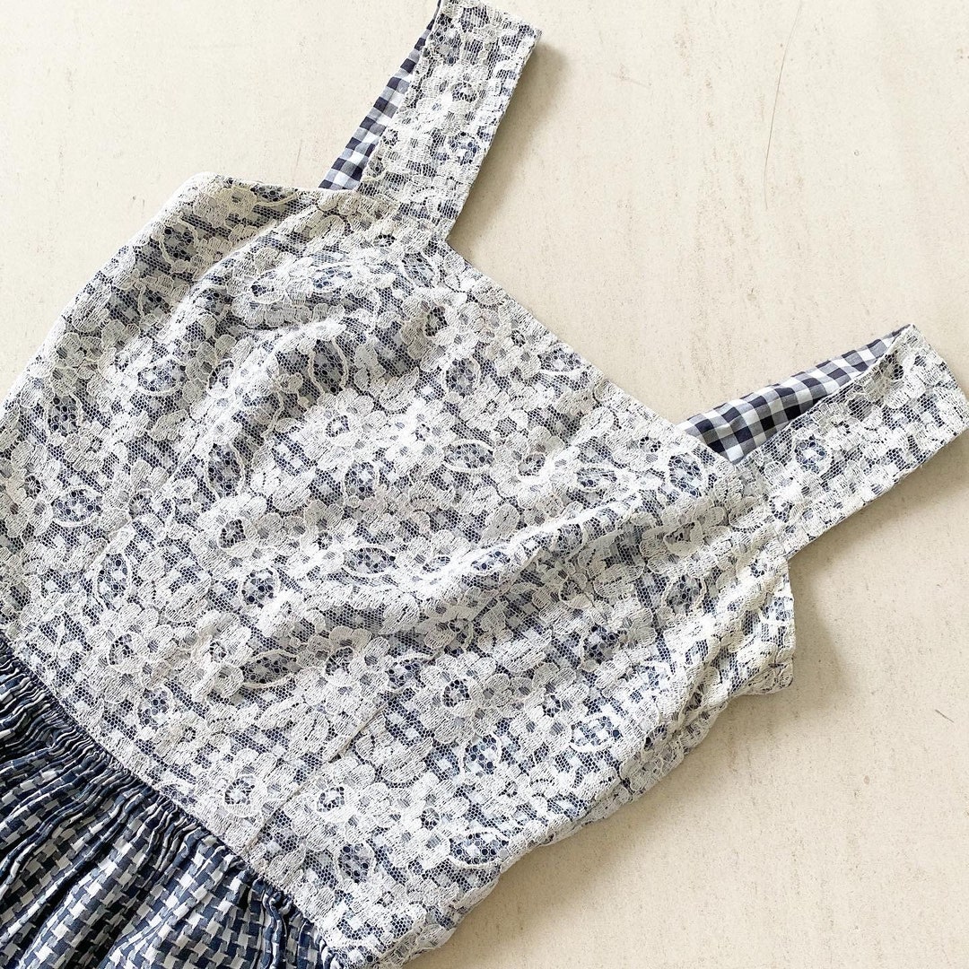 Beautiful Gingham Sundress With Lace Overlay - Etsy