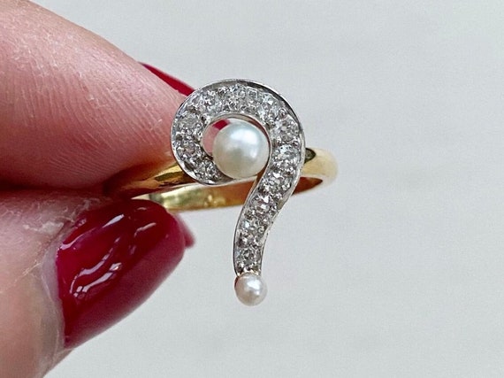 Incredibly Rare Antique Question Mark Ring - Gem
