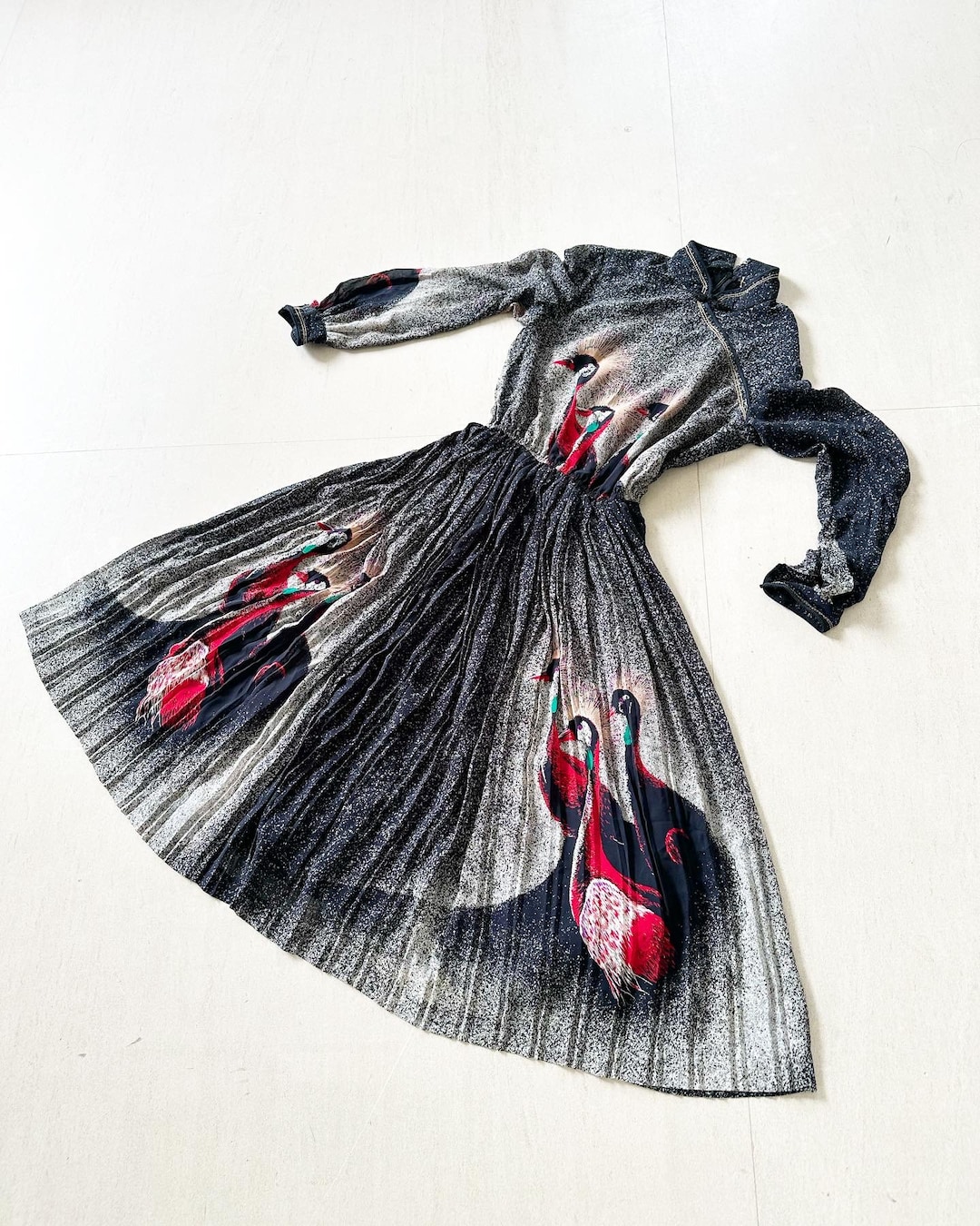 Beautiful Peacock Print Secretary Dress - Etsy