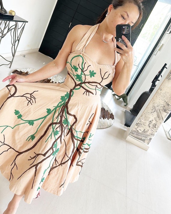 Rare Maya De Mexico Soutache Halter Sundress - Gem