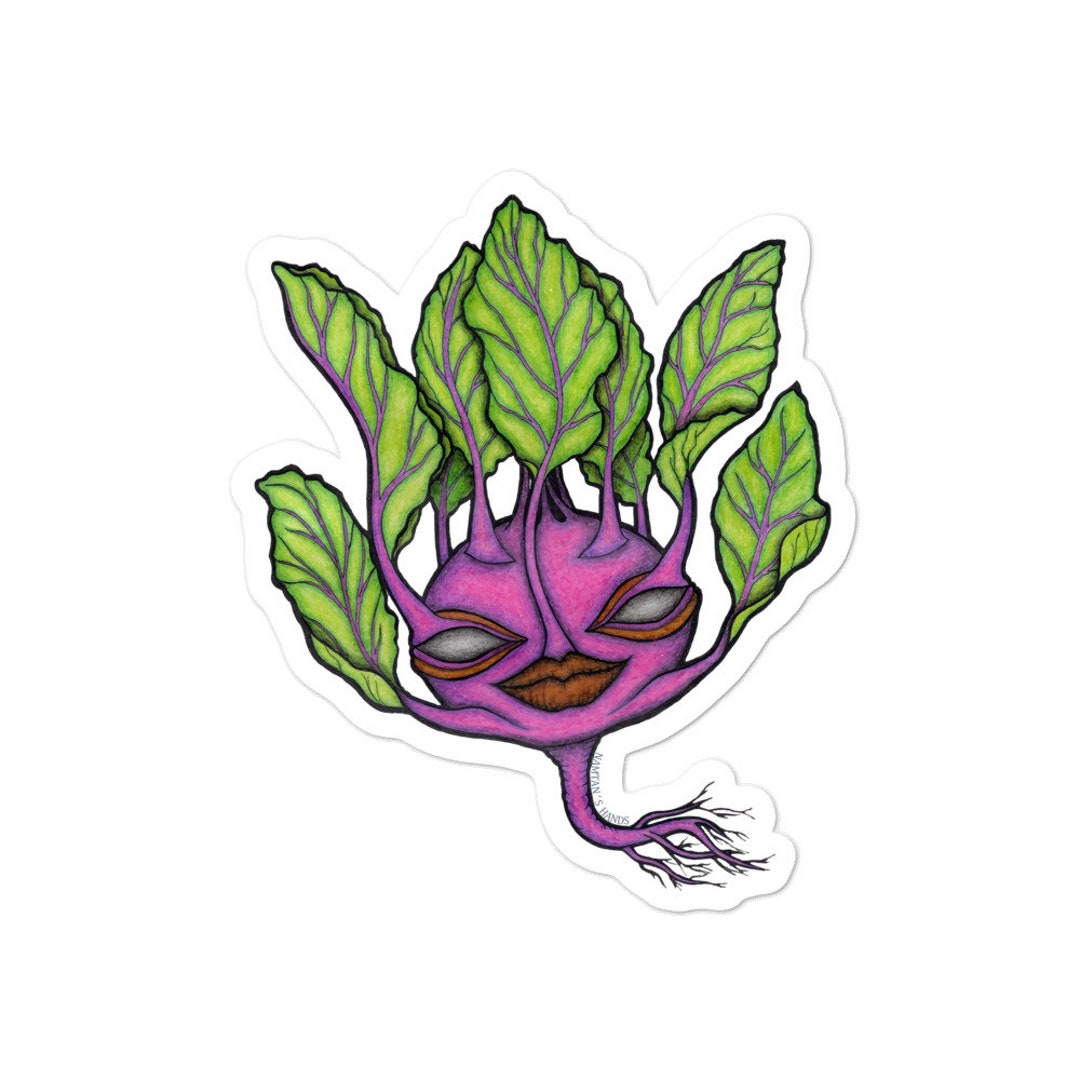 Kohlrabi Sticker, Beetroot Sticker, Kohlrabi Monster, Veggie Sticker ...