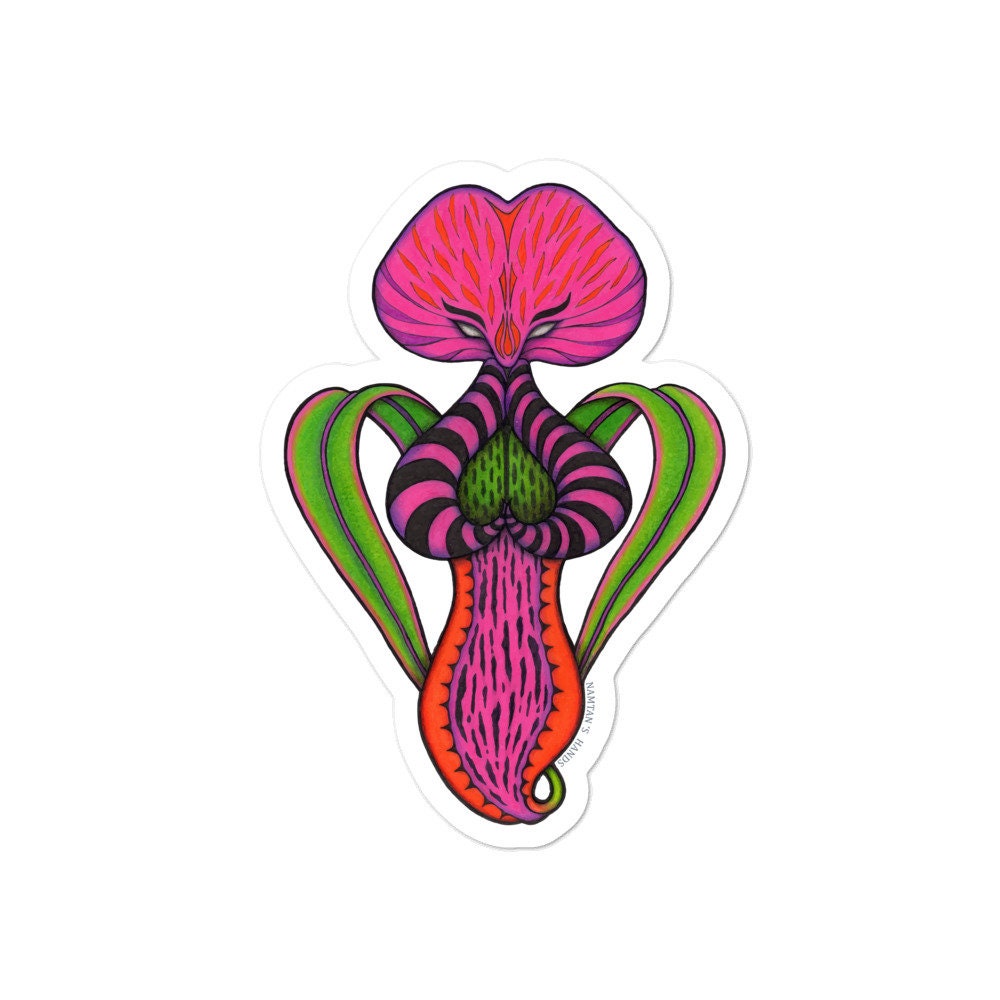 Nepenthes Sticker, Nepenthes Flower, Pitcher Plant Sticker, Botanical ...