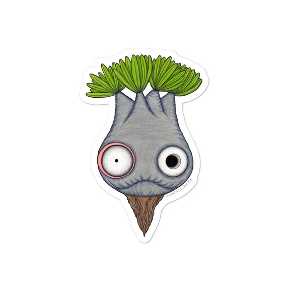 Funny Monster Sticker Botanical Art Sticker Little Monster - Etsy
