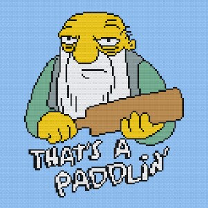 That's a Paddlin' - the Simpsons PDF Cross Stitch Pattern - Etsy