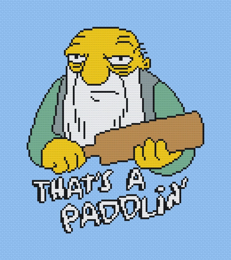 That's a Paddlin' - the Simpsons PDF Cross Stitch Pattern - Etsy