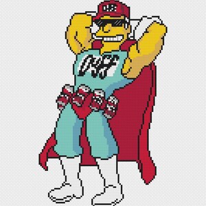 Duffman - the Simpsons PDF Cross Stitch Pattern - Etsy