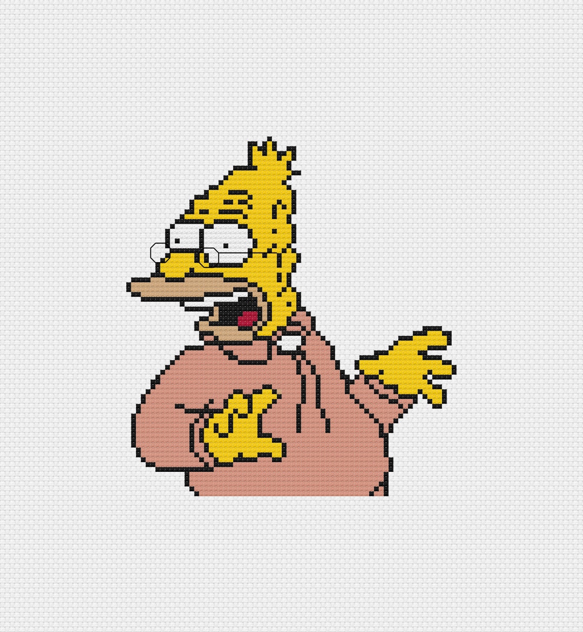 Grandpa Simpson PDF Cross Stitch Pattern - Etsy