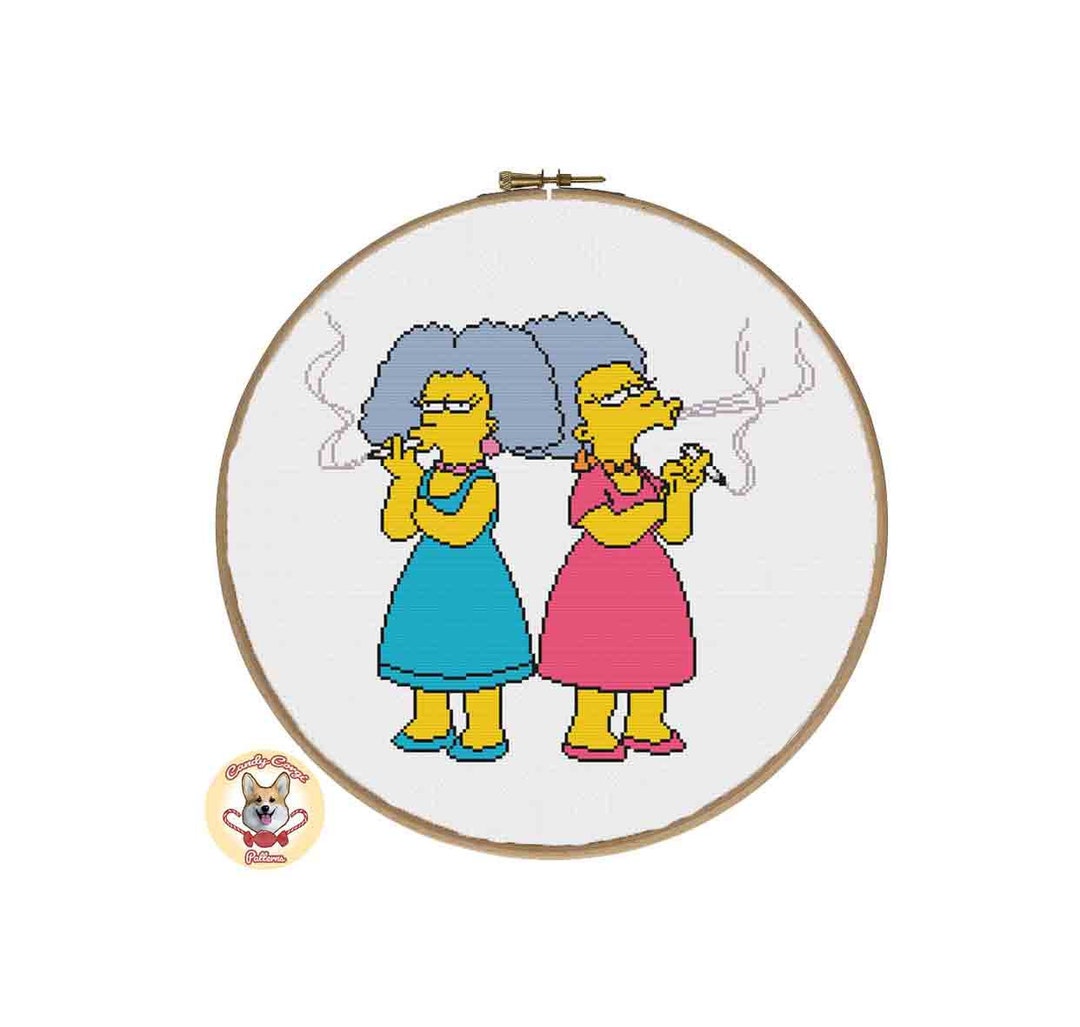 Patty & Selma - the Simpsons PDF Cross Stitch Pattern - Etsy