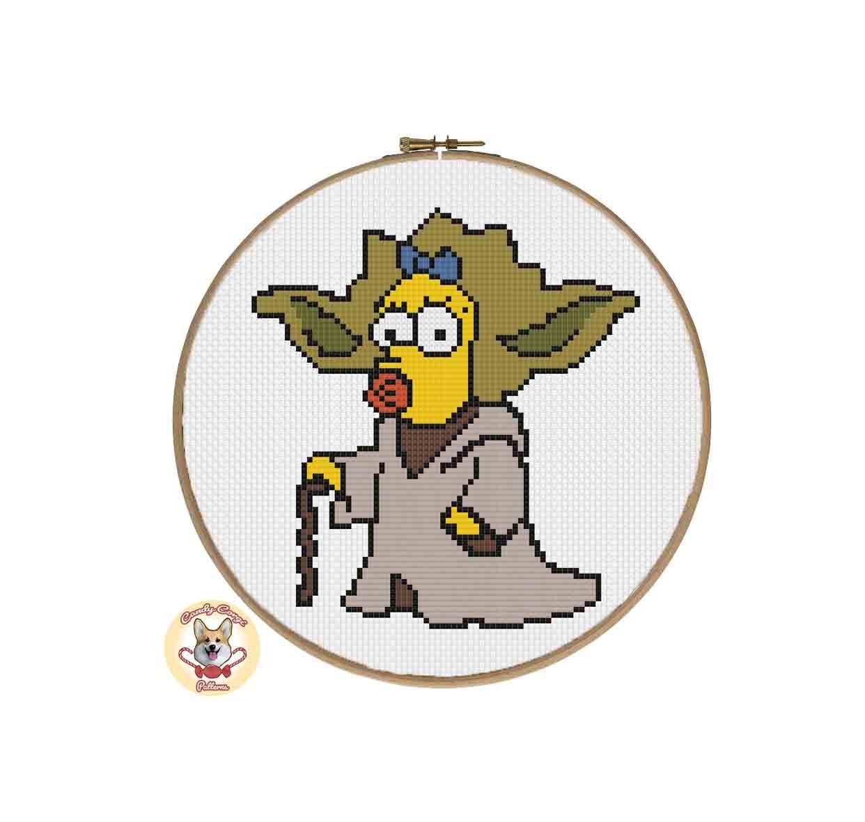 Baby Yoda Maggie Simpson PDF Cross Stitch Pattern - Etsy