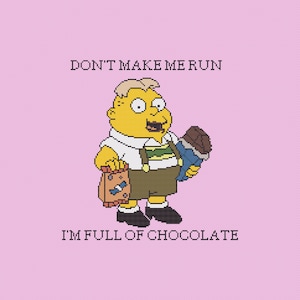 I'm Full of Chocolate! - the Simpsons PDF Cross Stitch Pattern - Etsy