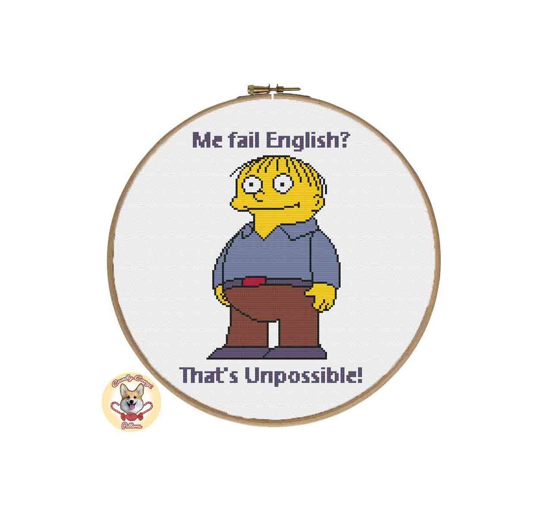 Me Fail English? That's Unpossible! Ralph Wiggum Simpsons PDF Cross ...