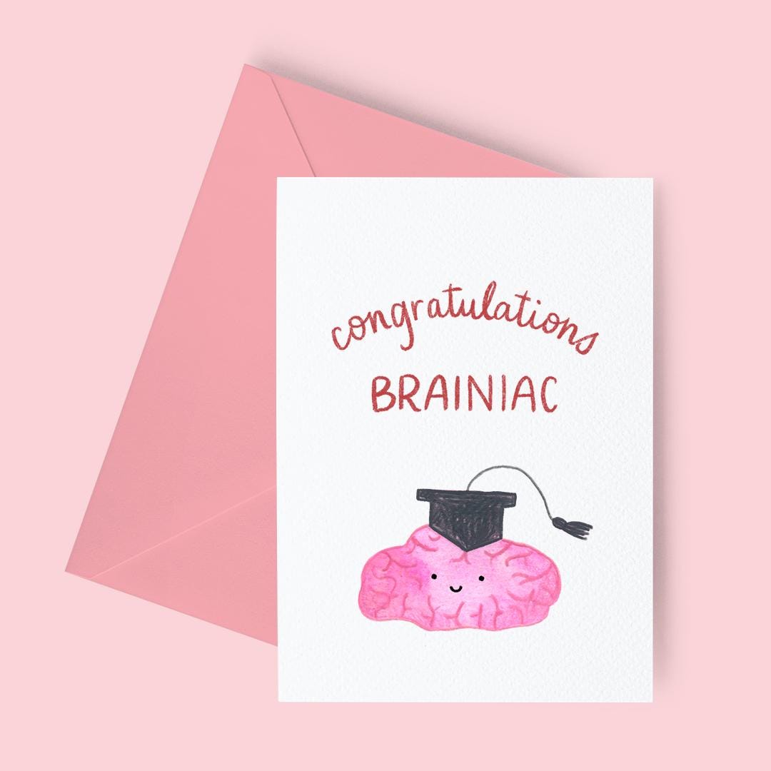 Congratulations Brainiac, Graduation Card, Brainy Card, Funny Card ...