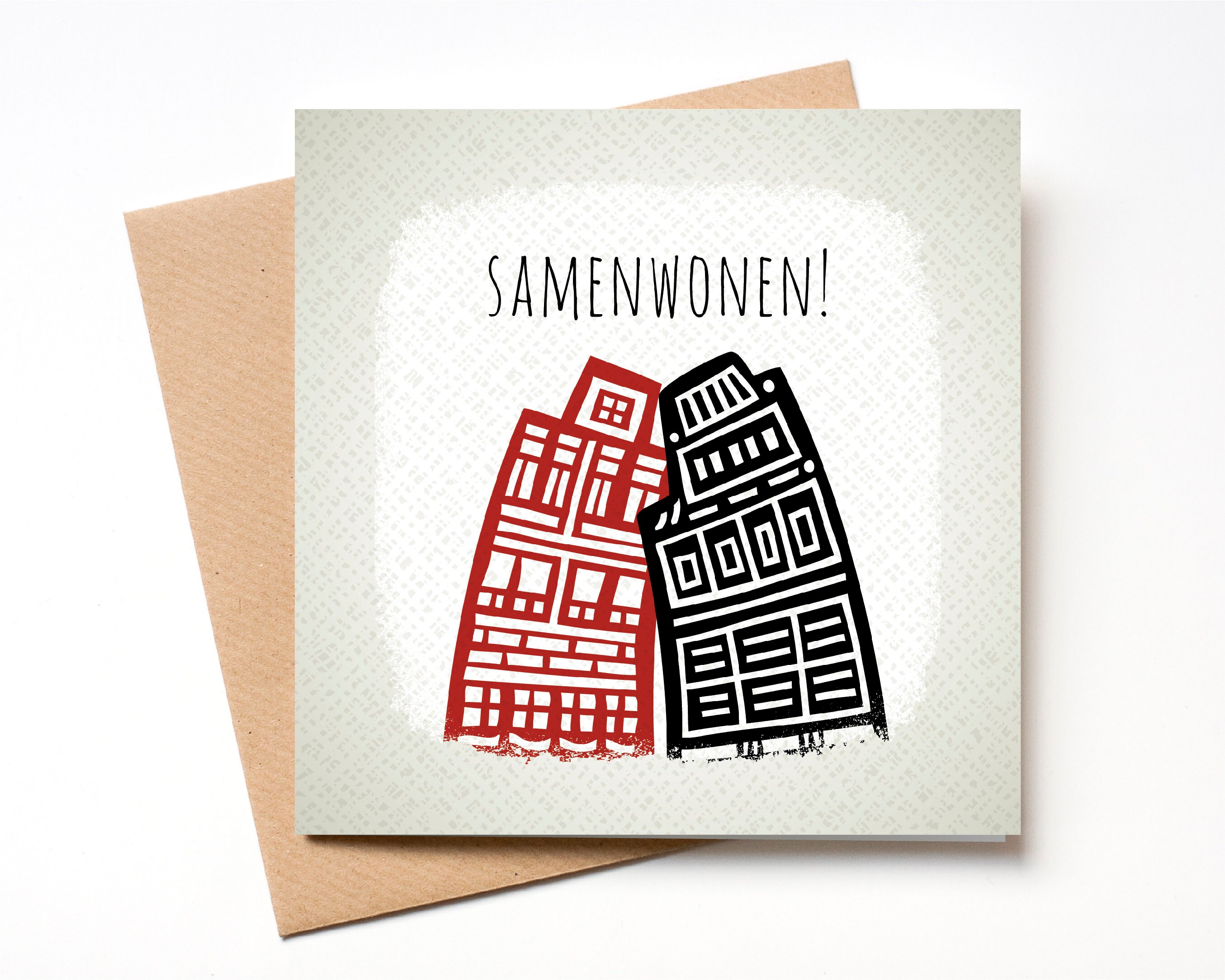 SAMENWONEN kaart Moving in Together Greeting Card New Home Red | Etsy