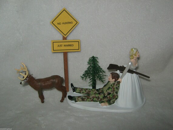 Wedding Reception Camo Deer Hunter No Hunting Sign Cake Topper | Etsy
