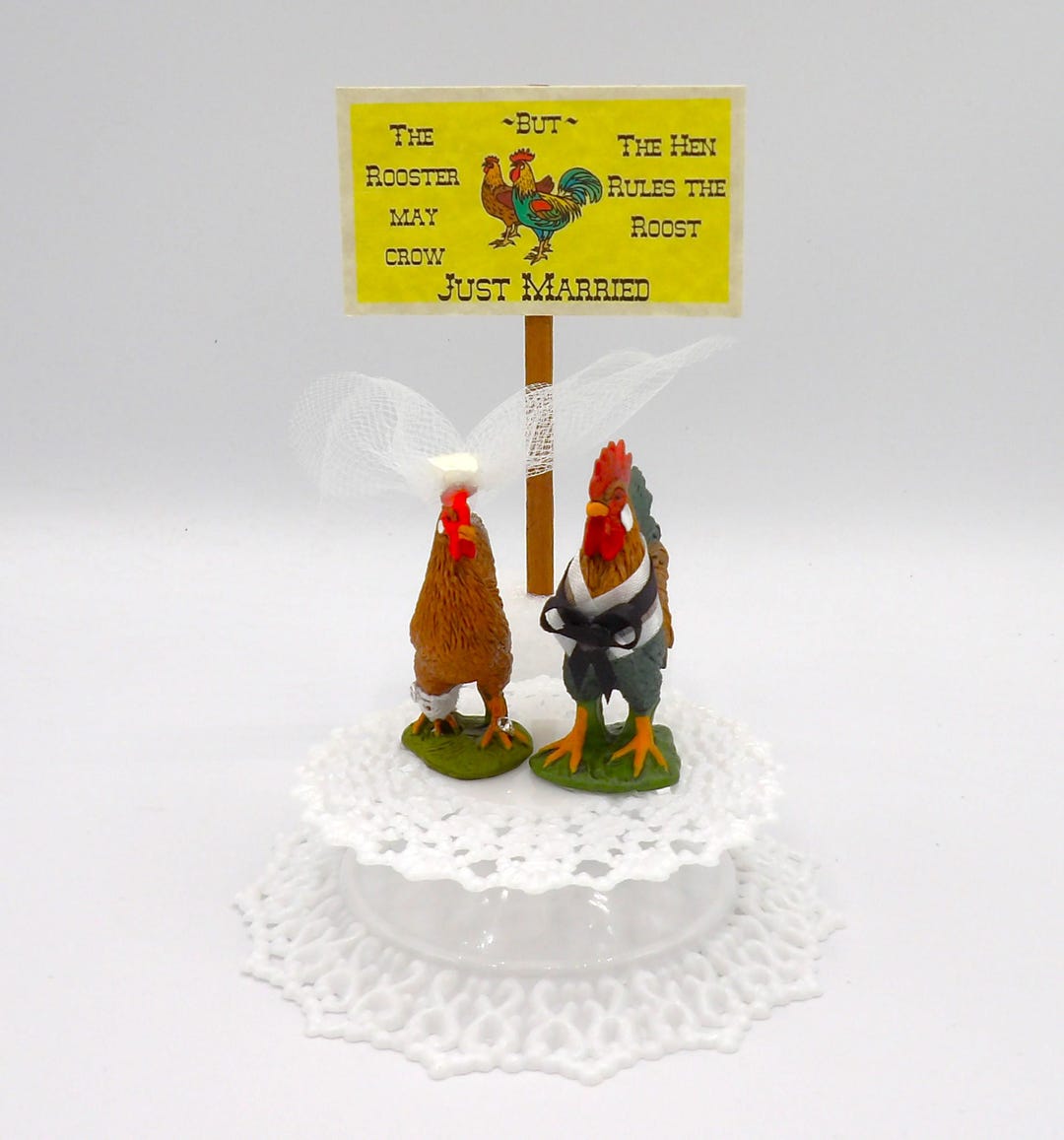 Wedding Ceremony Chicken Farmers Bride and Groom Hen and Rooster Cake ...