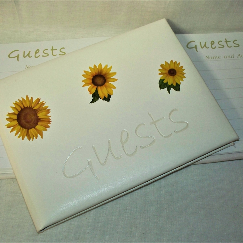 Sunflower Guest Book - Etsy
